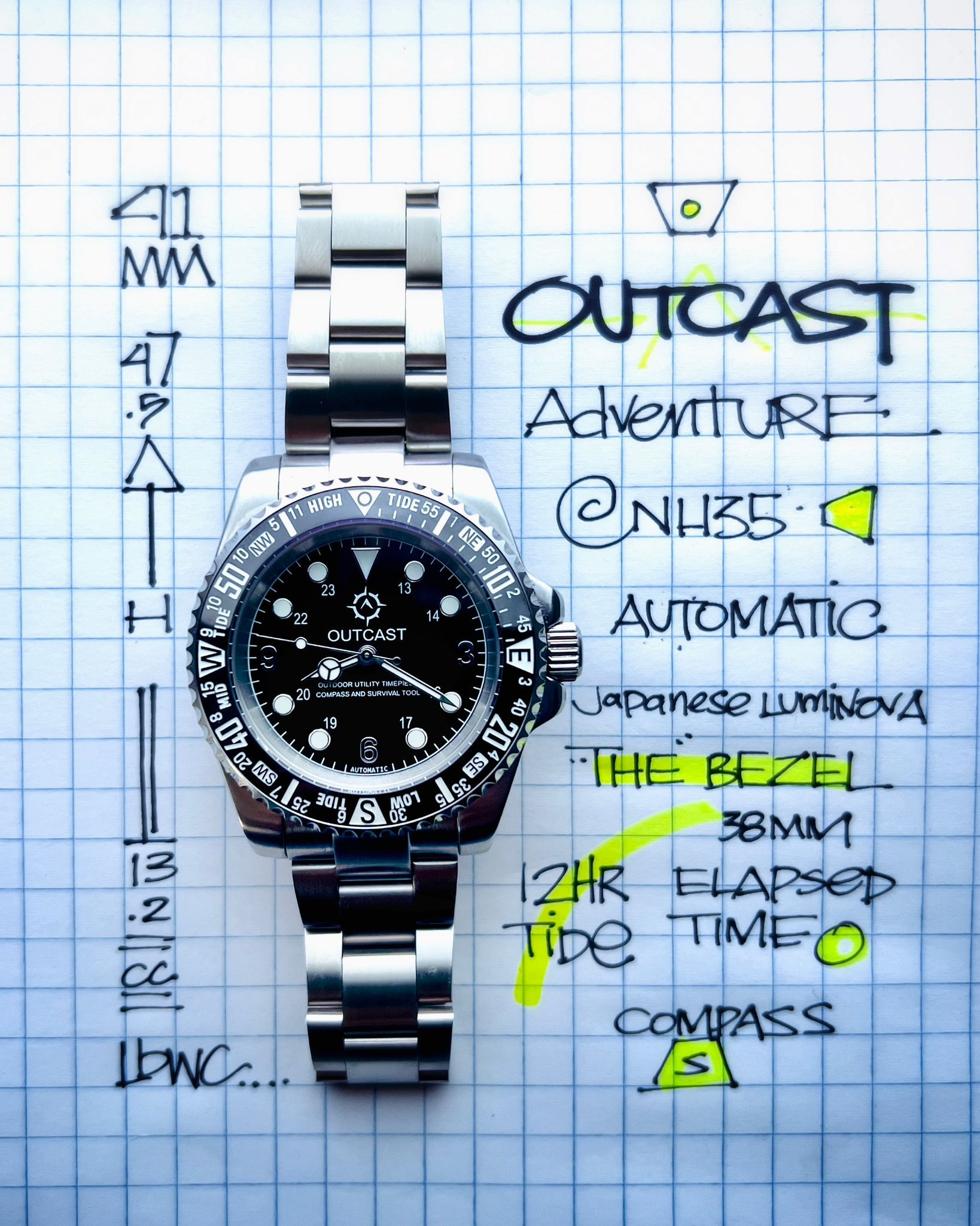 Outcast Watch – “Outdoor Utility Timepiece, Compass And Survival Tool ...